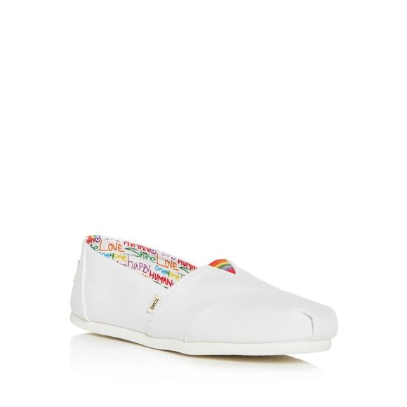 Toms | Shoes | Toms Womens White Rainbow Goring Padded Unity Round Toe ...
